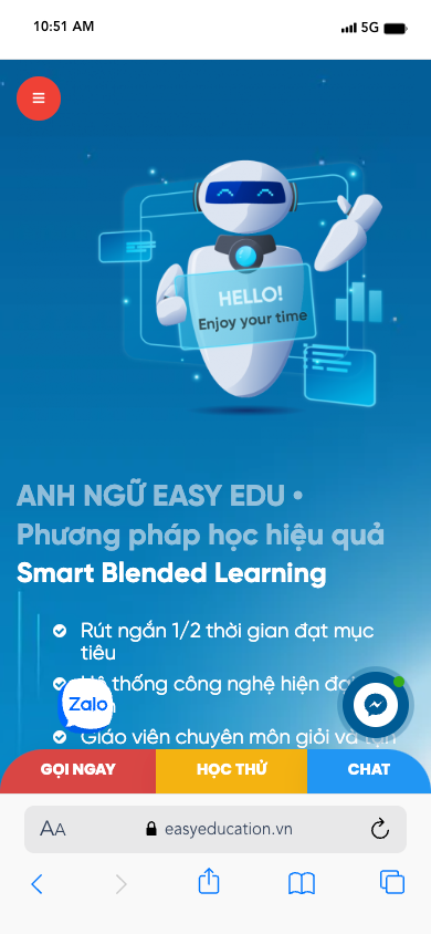Dự án website Trung tâm Anh ngữ - EASY EDU