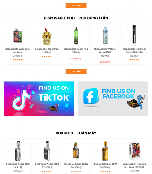 Dự Án Website Bán Hàng - SAIGON RETRO VAPE