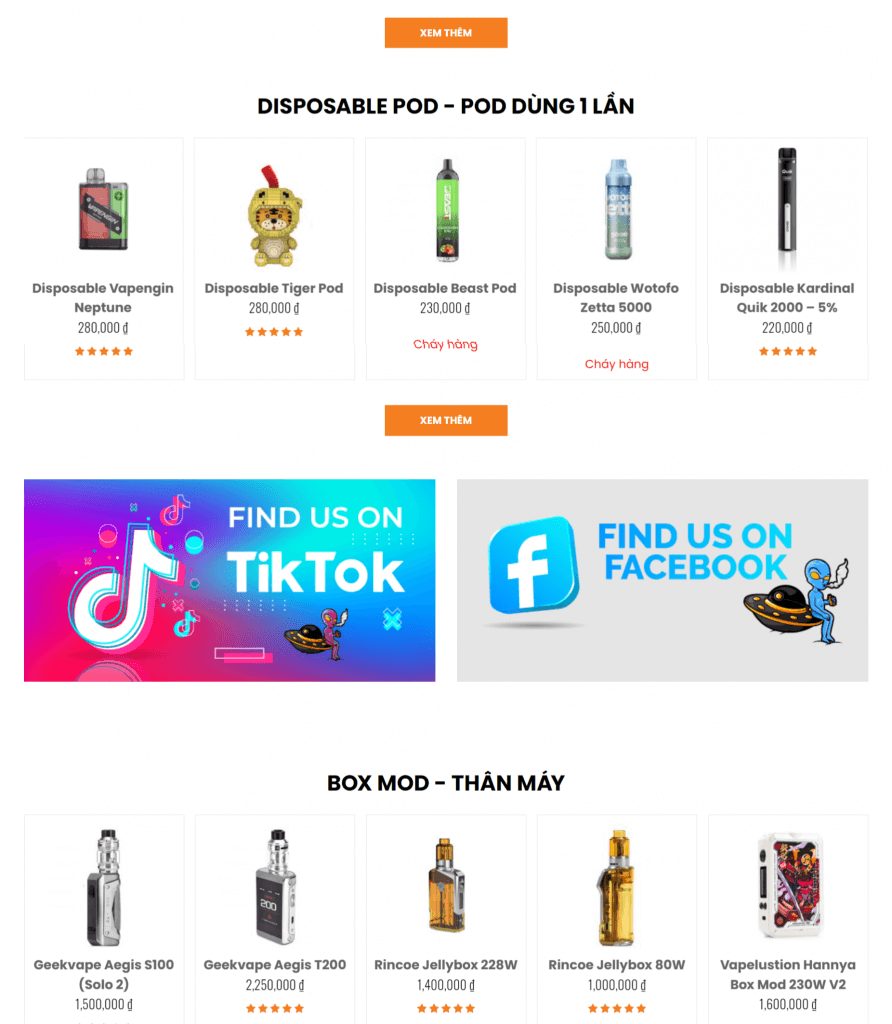 Dự Án Website Bán Hàng - SAIGON RETRO VAPE
