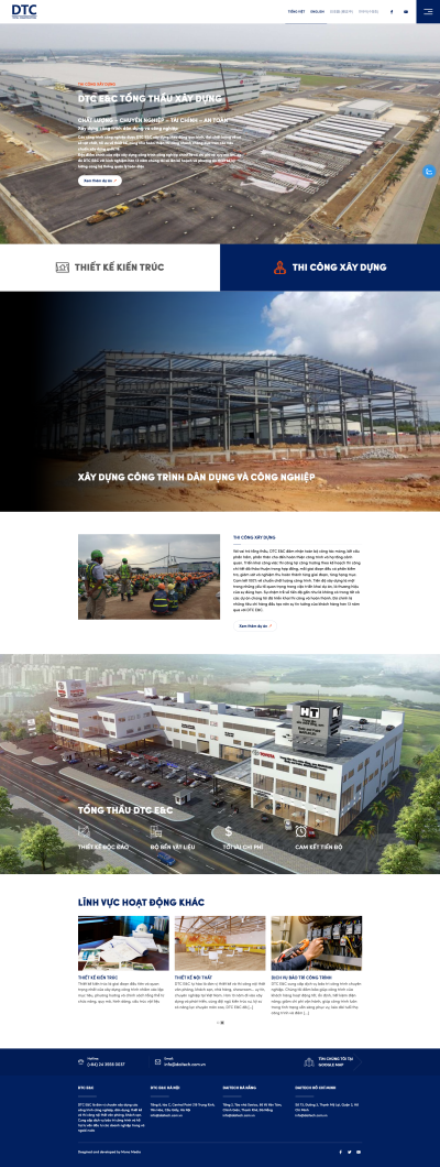 Dự án Thiết kế Website Xây dựng DTC E&C - Total Construction