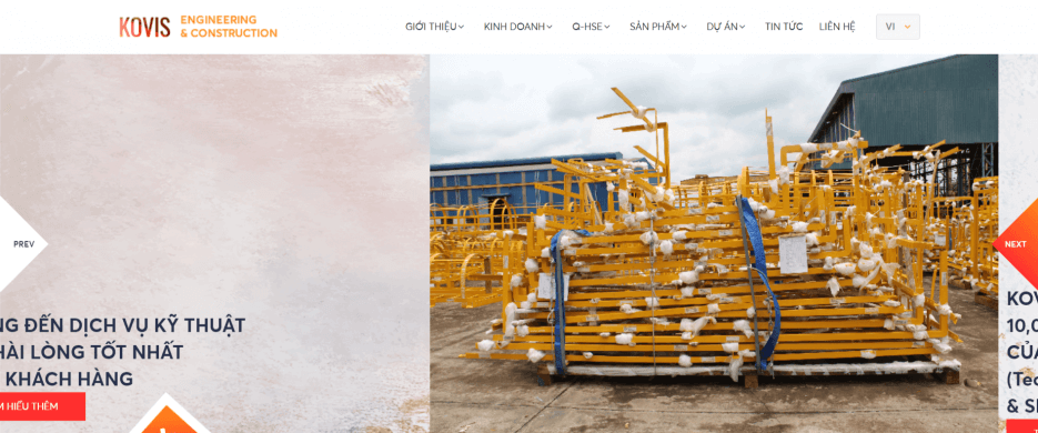 Dự án website giới thiệu công ty xây dựng - KOVIS