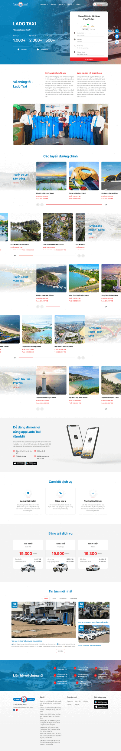 Dự án Thiết kế Website Đặt Xe - Lado Taxi