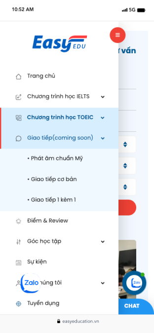 Dự án website Trung tâm Anh ngữ - EASY EDU