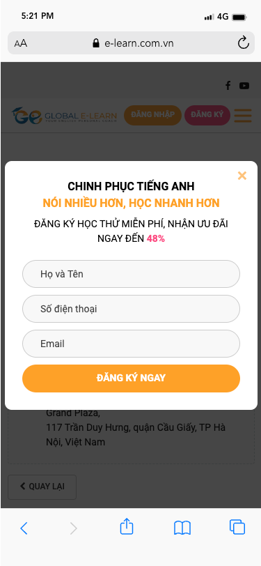 Global E-Learn - Trung tâm dạy tiếng Anh trực tuyến 1 thầy 1 trò