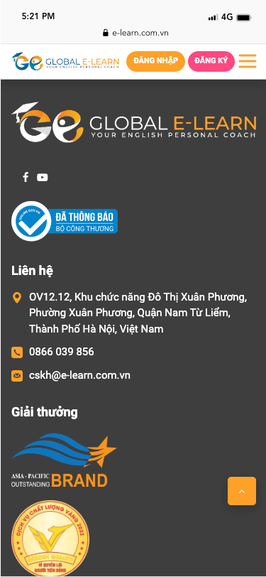 Global E-Learn - Trung tâm dạy tiếng Anh trực tuyến 1 thầy 1 trò