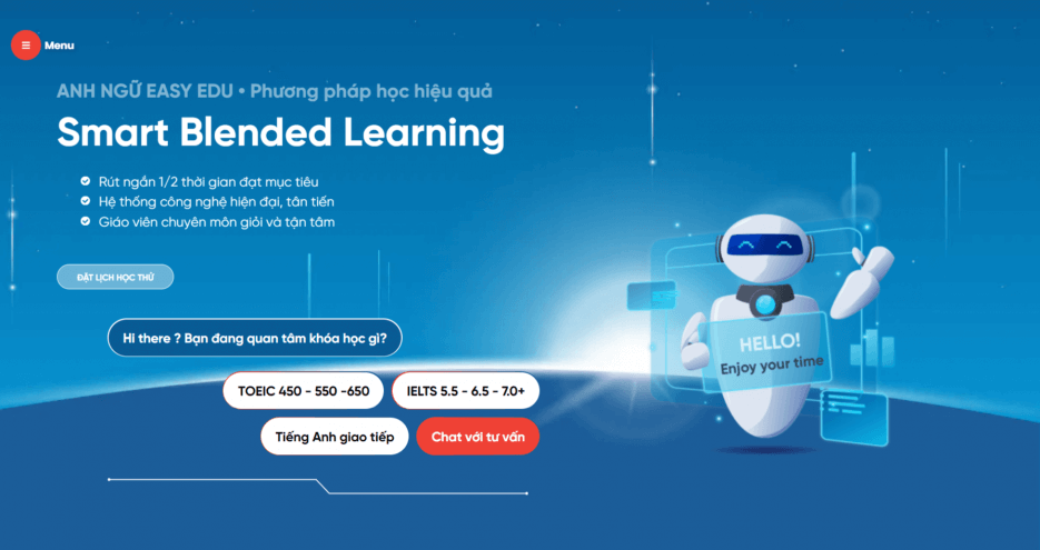 Dự án website Trung tâm Anh ngữ - EASY EDU