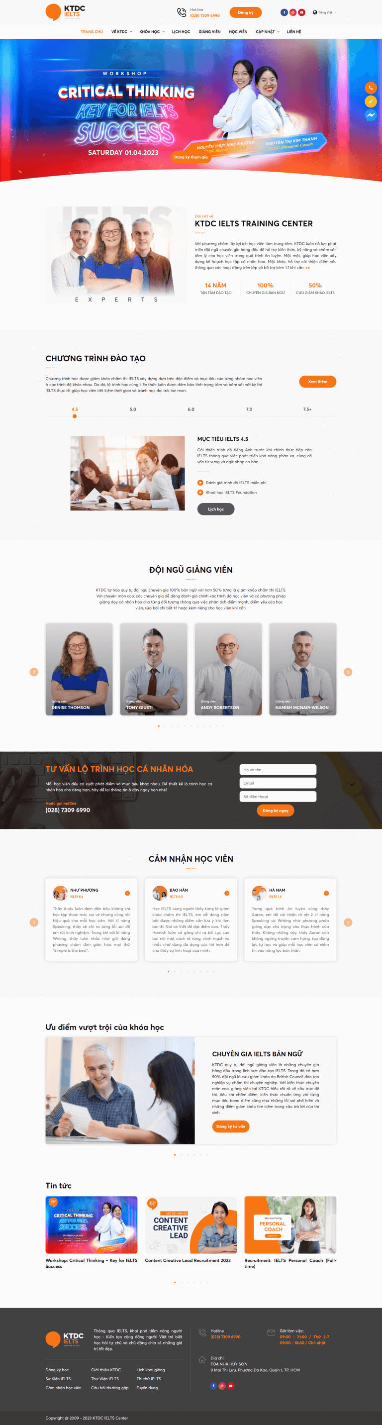Dự án website giới thiệu Trung tâm luyện thi Ielts - KTDC