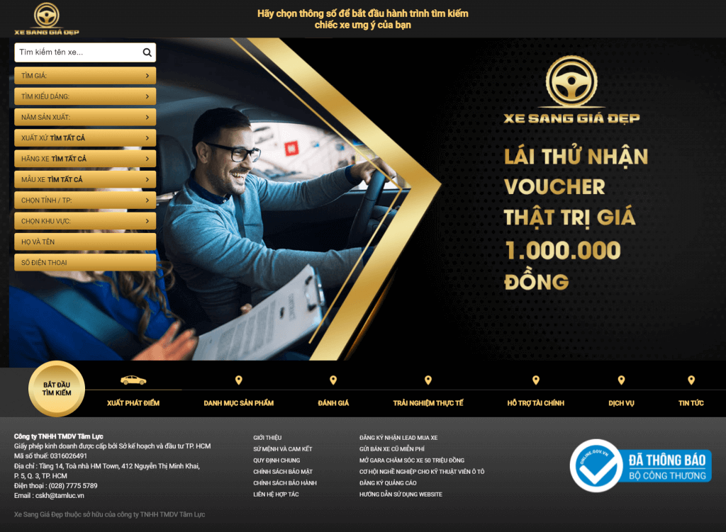 Dự án website bán xe ô tô - Xe Sang Giá Đẹp