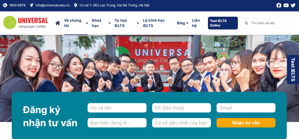 Universal Language Center - Dự Án Website Khóa Học Trực Tuyến