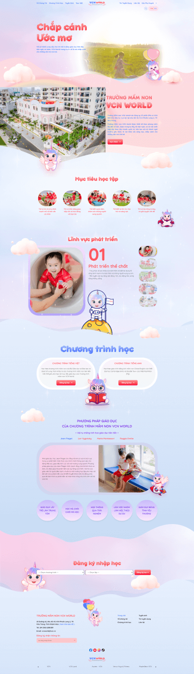 Dự án Thiết kế Website Trường mầm non VCN World