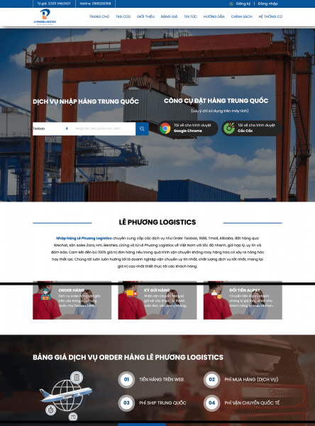 Dự Án Website Nhập Hàng Trung Quốc - Lê Phương Logistics