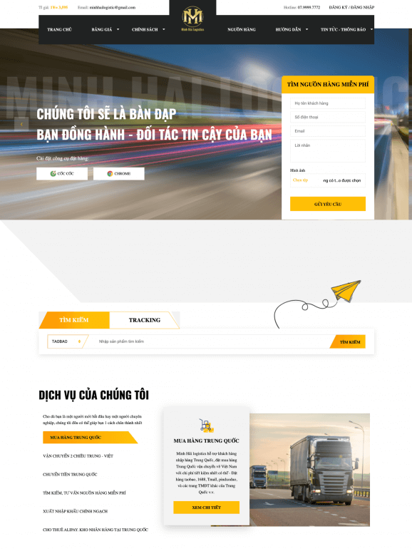 Dự Án Website Nhập Hàng - Minh Hải Logistics