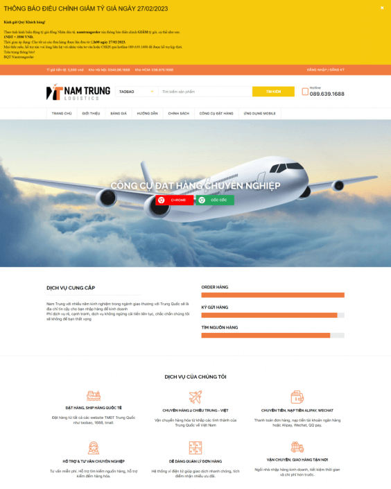 Dự án nhập hàng Trung Quốc - Nam Trung Logistics