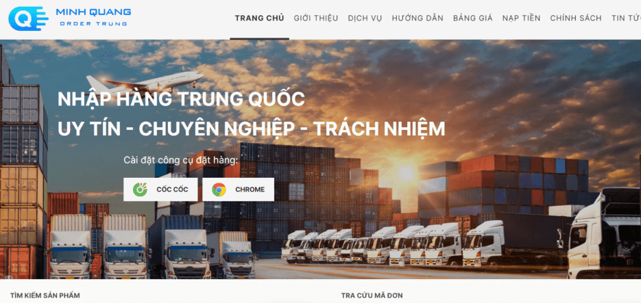 Dự Án Website Nhập Hàng - Order Trung Minh Quang
