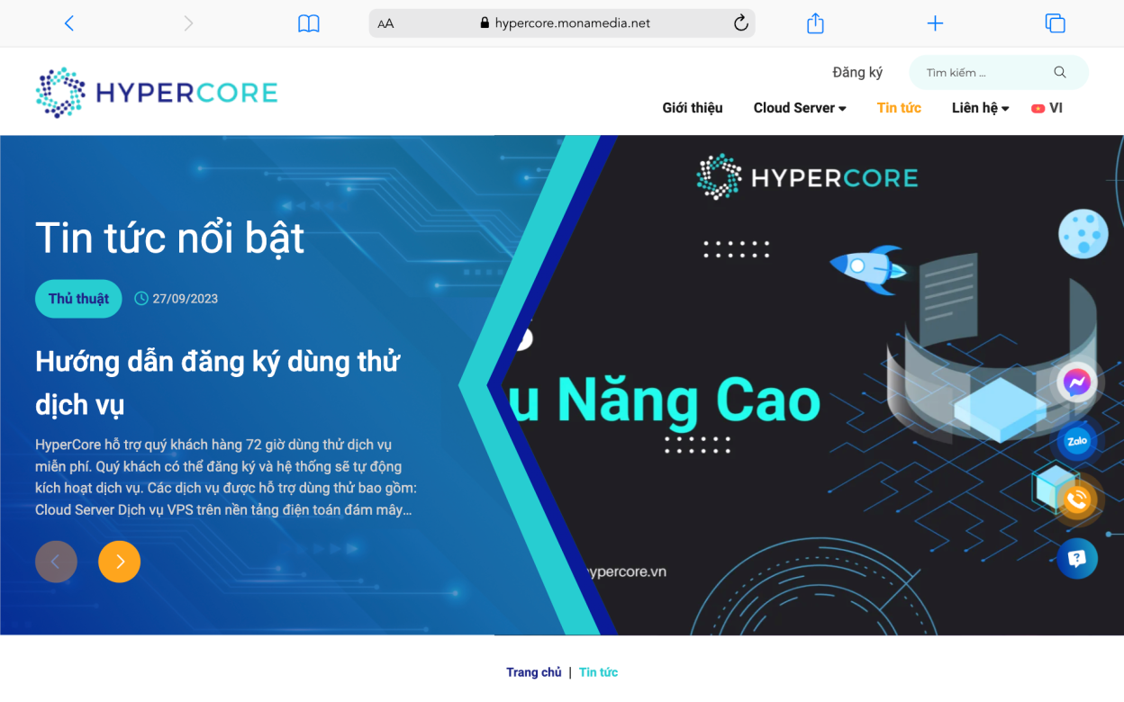 HYPERCORE - Giải pháp hạ tầng chất lượng (Cloud VPS, Server, Hosting)