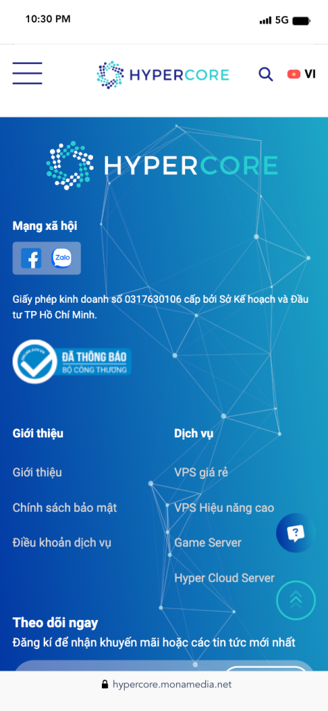 HYPERCORE - Giải pháp hạ tầng chất lượng (Cloud VPS, Server, Hosting)
