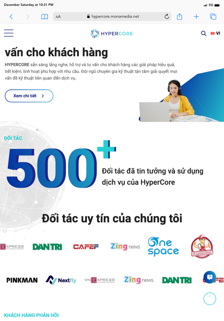 HYPERCORE - Giải pháp hạ tầng chất lượng (Cloud VPS, Server, Hosting)
