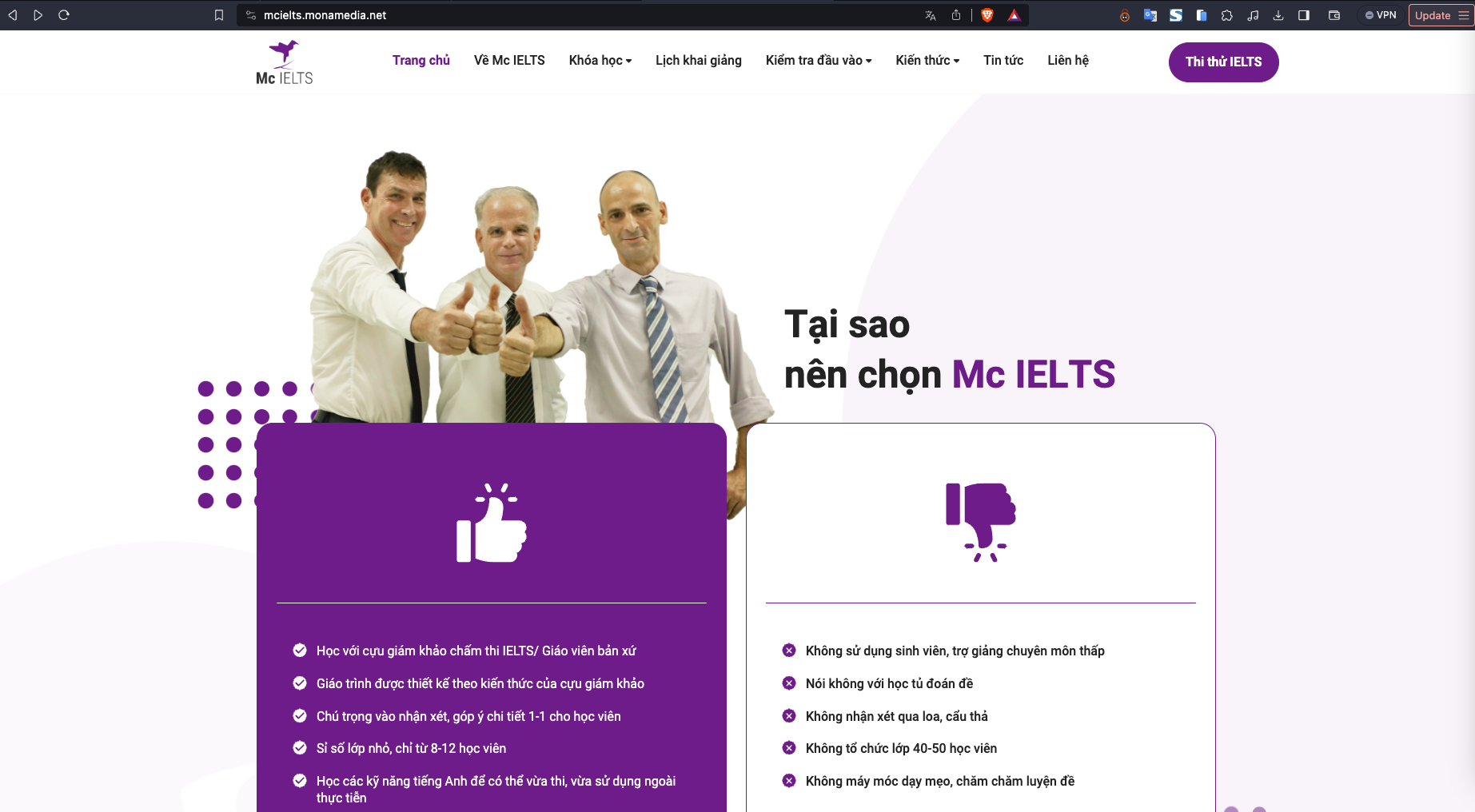Mc IELTS - Trung tâm luyện thi IELTS với hơn 9 năm kinh nghiệm