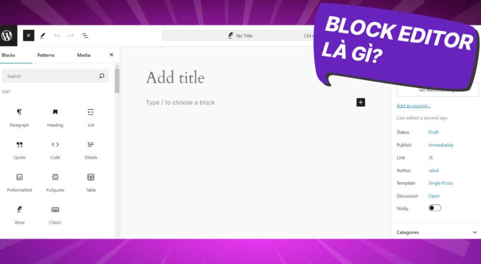Hướng dẫn sử dụng Block Editor (Gutenberg) trên WordPress